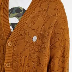 A BATHING APE Solid Camo Jacquard One Point Cardigan