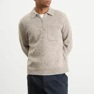 WAX LONDON Alpha Plain Stitch Zip Polo