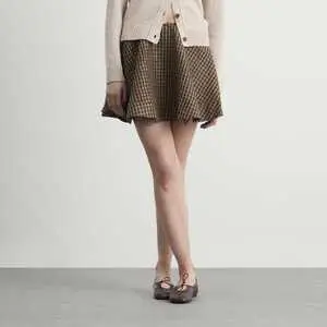 GANNI Check Mini Circle Skirt