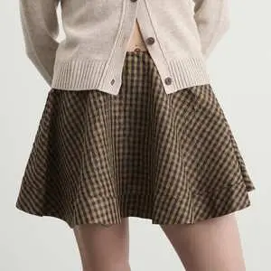 GANNI Check Mini Circle Skirt