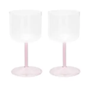 HAY Tint Wine Glass Set Of 2 - Clear/jade Light Pink