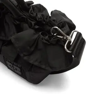 GANNI Mini Shopper Ruffle - Black