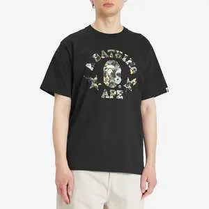 A BATHING APE 1st Camo Crazy Sta College T-shirt