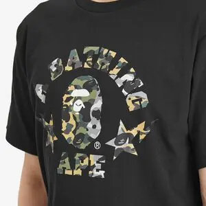 A BATHING APE 1st Camo Crazy Sta College T-shirt