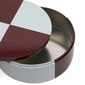 HAY Tin Container Round - Burgundy/ice Blue