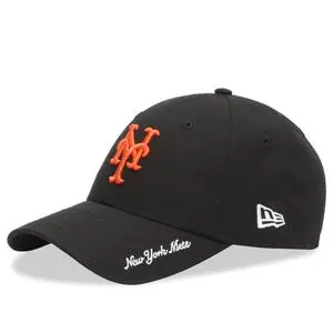 New Era New York Mets Visor Script 9forty Cap - Black