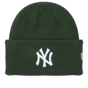 New Era New York Yankees Wide Cuff Beanie Hat - Dark Green