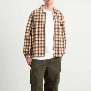 STAN RAY Zip Shirt - Tan Plaid