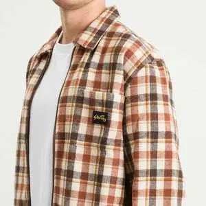 STAN RAY Zip Shirt - Tan Plaid