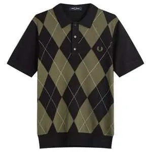 Fred Perry Argyle Knitted Polo Shirt