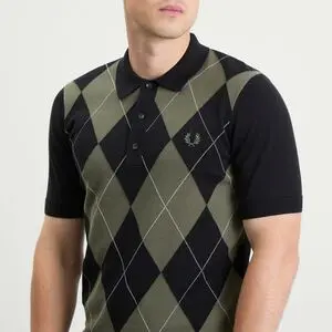 Fred Perry Argyle Knitted Polo Shirt