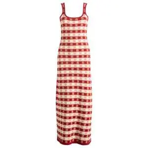 HOUSE OF SUNNY Picnic Hockney Midi Dress - Red Check
