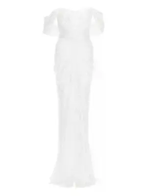 ANA RADU Off-shoulder Sequinned Gown