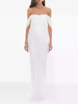 ANA RADU Off-shoulder Sequinned Gown