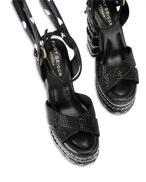 Kurt Geiger Chelsea Scarf Platform Sandals - Charcoal