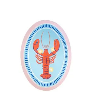 JOLLITY & CO Le Dinner Lobster Extra Large Paper Plates, Set Of 8 - Multicolor