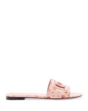 Dolce & Gabbana Flat Slides - Roses/black