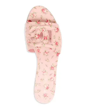 Dolce & Gabbana Flat Slides - Roses/black