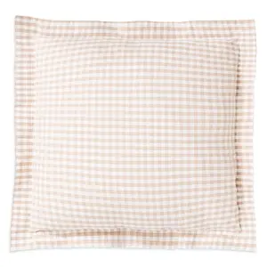 PETITE PLUME Gingham Sham, Euro - Camel