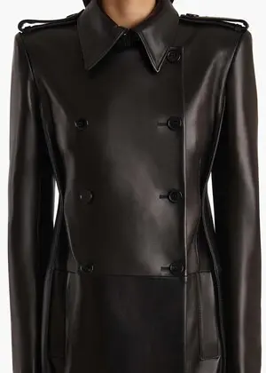 Khaite Alton Leather Trench Coat