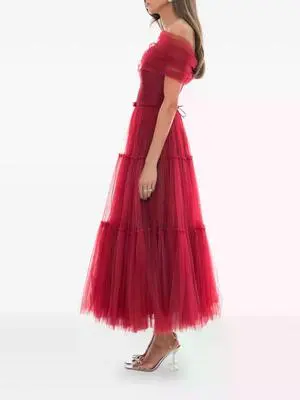 ANA RADU Off-shoulder Tulle Dress - Red