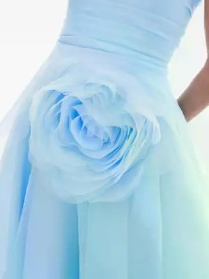 ANA RADU Floral-appliqué Strapless Dress
