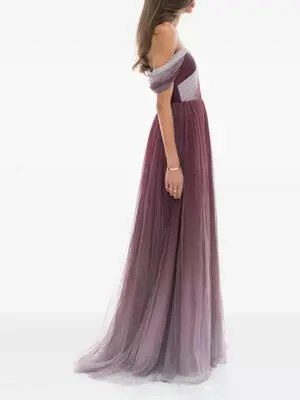 ANA RADU Off-shoulder Gradient Tulle Gown