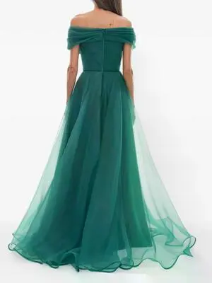 ANA RADU Off-shoulder Draped Gown - Green