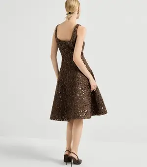 Brunello Cucinelli Mohair-silk-linen Blend Midi Dress