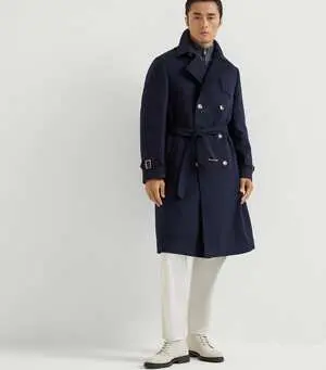 Brunello Cucinelli Wool Flannel Double-cloth Trench Coat