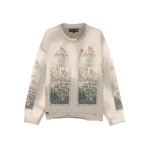 WHO DECIDES WAR BY EV BRAVADO Graphic Print Crewneck - Beige