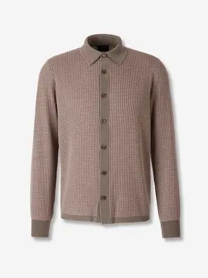 Brioni Wool And Silk Knit Cardigan - Brown