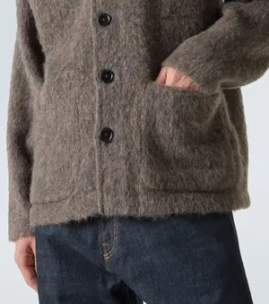 Our Legacy Leather-trimmed Cardigan - Grey