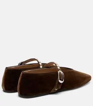 Le Monde Beryl Stella Velvet Ballet Flats - Brown