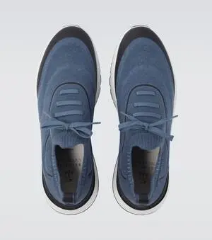 Brunello Cucinelli Techno Knitted Sneakers - Blue