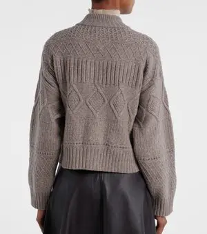 Altuzarra Amory Cable-knit Wool-blend Cardigan - Grey