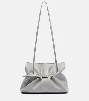 Prada Small Leather Shoulder Bag - Grey