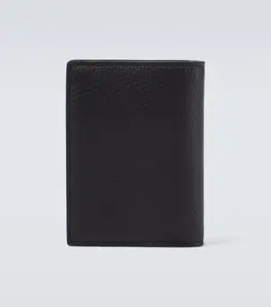 Saint Laurent Tiny Cassandre Leather Bi-fold Wallet - Blue