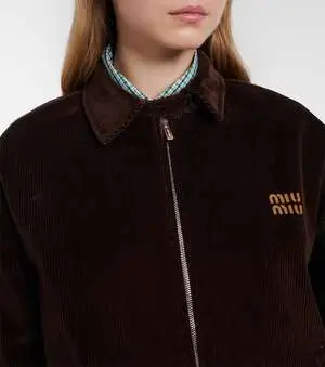 Miu Miu Oversized Cotton Corduroy Blouson Jacket