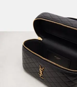 Saint Laurent Gaby Large Leather Vanity Bag - Black