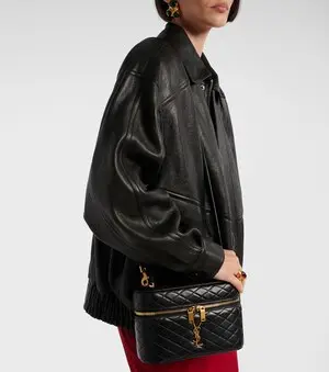 Saint Laurent Gaby Large Leather Vanity Bag - Black