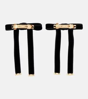 Prada Set Of 2 Bow-detail Velvet Barrettes