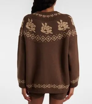 Magda Butrym Fair Isle Jacquard Wool Sweater - Brown