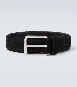 TOD'S Braided Suede Belt - Black