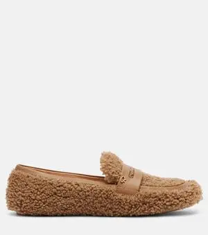 GIANVITO ROSSI Leather-trimmed Shearling Loafers