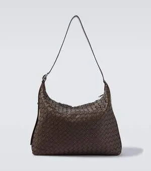 Bottega Veneta Traveler Medium Leather Shoulder Bag - Brown