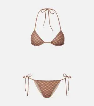 Missoni Open-knit Lamé Bikini - Brown