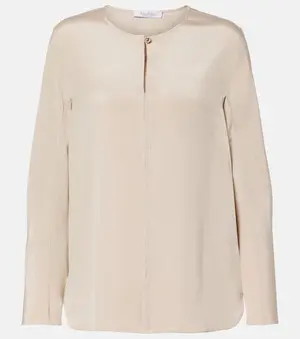 Max Mara Mitico Silk-blend Blouse - Beige