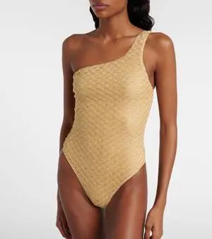 Missoni One-shoulder Lamé Swimsuit