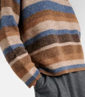 Max Mara Volare Striped Alpaca-blend Sweater